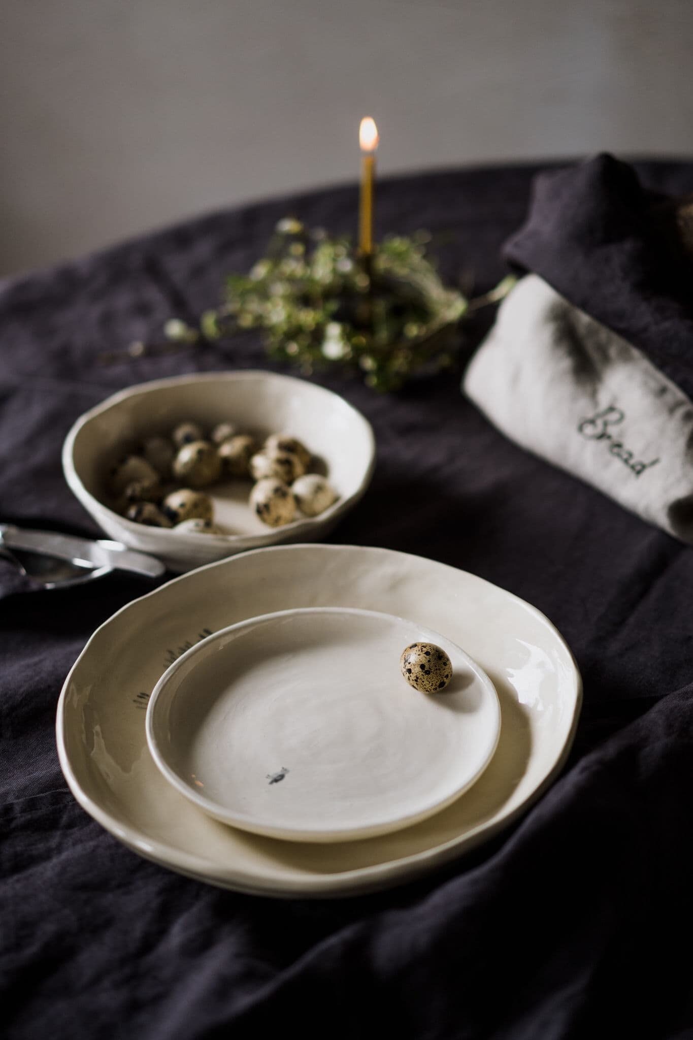 Handmade Ceramic Full Dinnerware Set birdie on a - Etsy