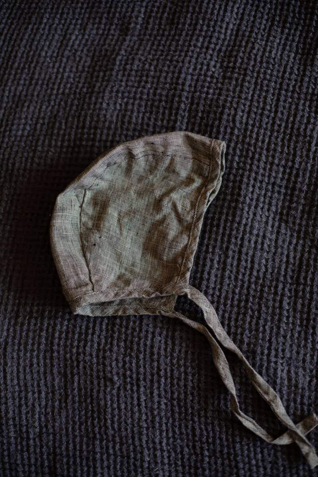 Lightweight Linen Baby Sun Bonnet, Minimalist Design With Chin Straps ...