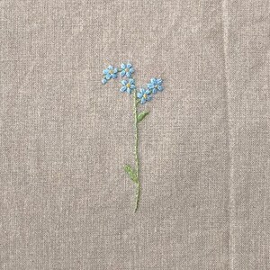 Handmade Embroidery "forget-me-not" | Customized Personalised Items - Etsy
