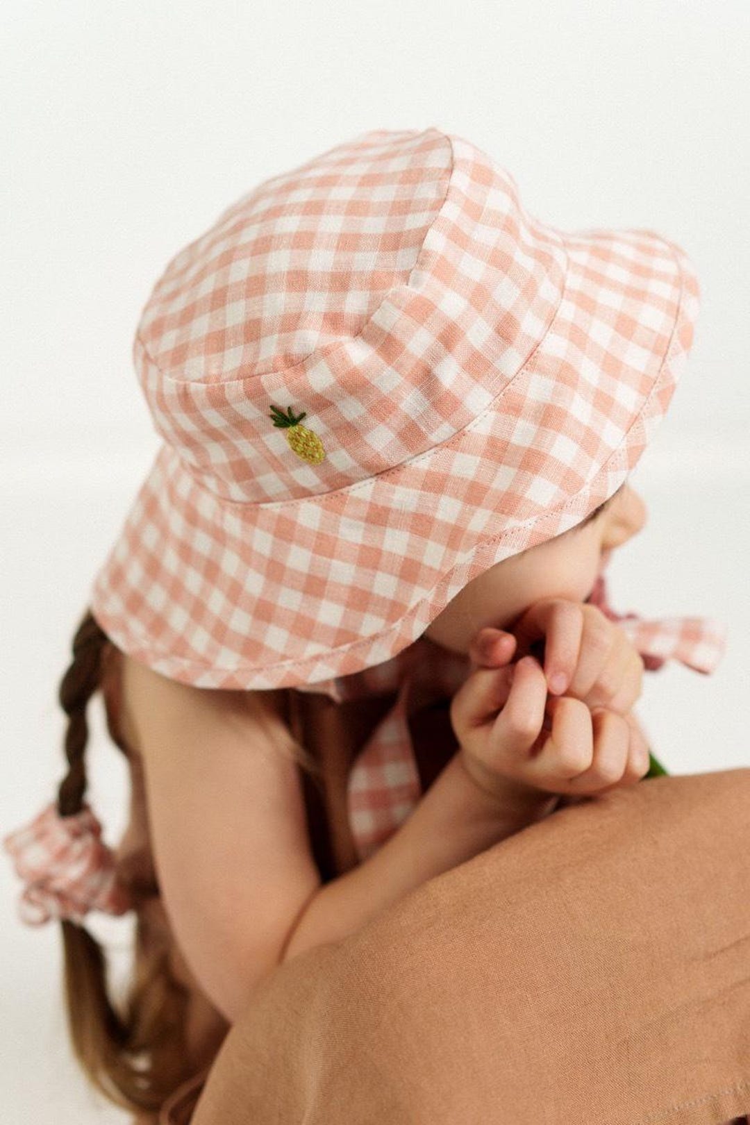Linen Mandy Hat for Girls With Chin Tie, Lightweight Bonnet for Outdoor ...
