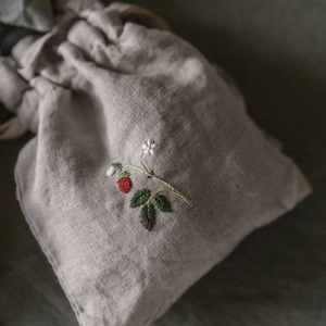 Mini Linen Pouch Bag | Optional Embroidery - Etsy