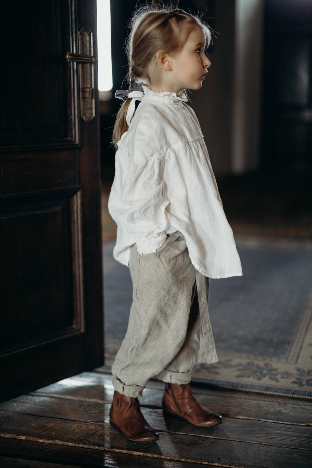 Linen Blouse for Girls Adelina , Girl Linen, Loose Linen Top, Plus Size ...