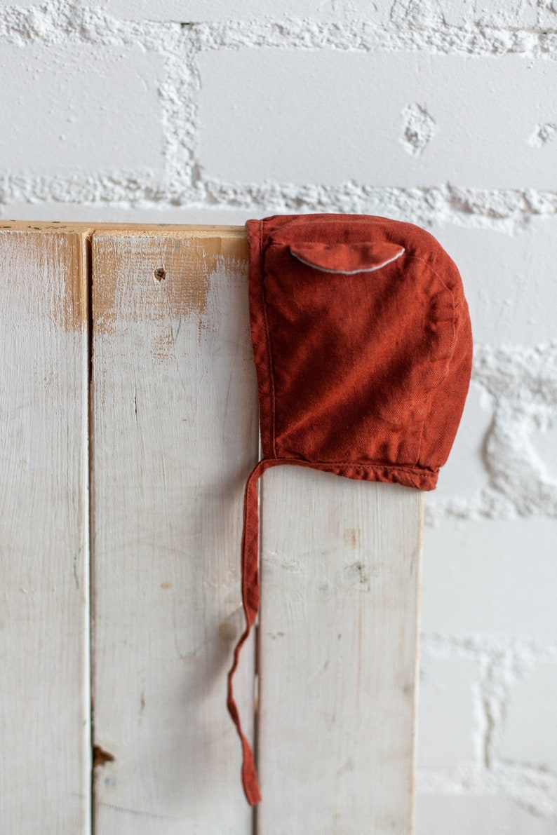 Linen Bear Bonnet | Etsy