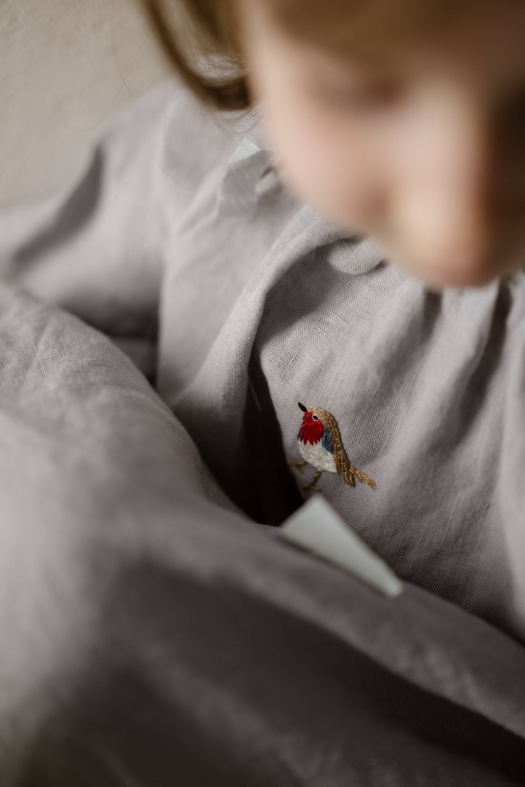 Handmade Embroidery "robin" | Customized Personalised Items | Optional ...