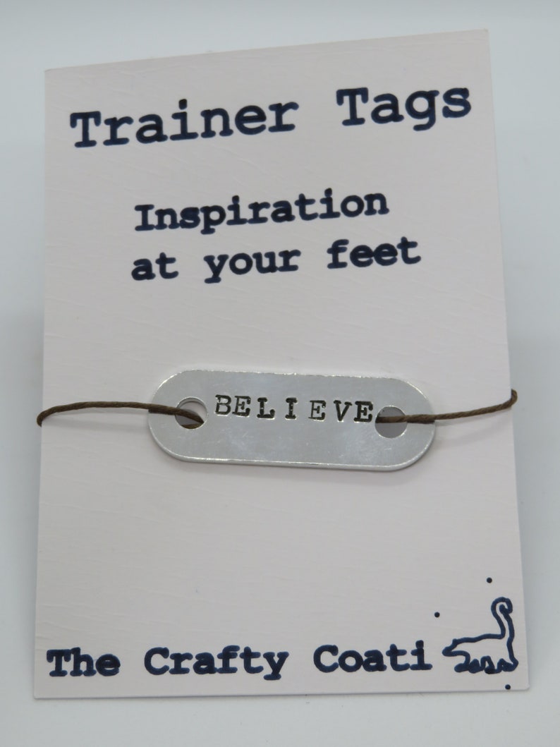 Hand Stamped Motivational Trainer Tags - Etsy UK