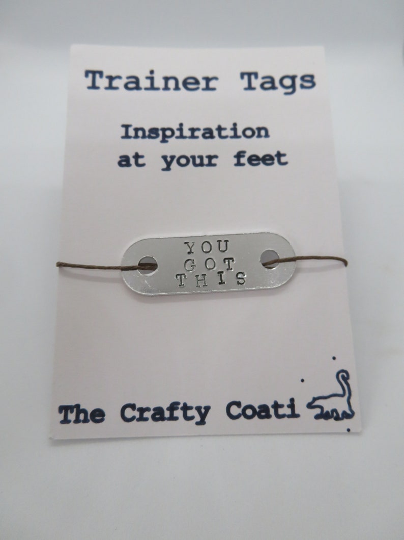Hand Stamped Motivational Trainer Tags - Etsy UK