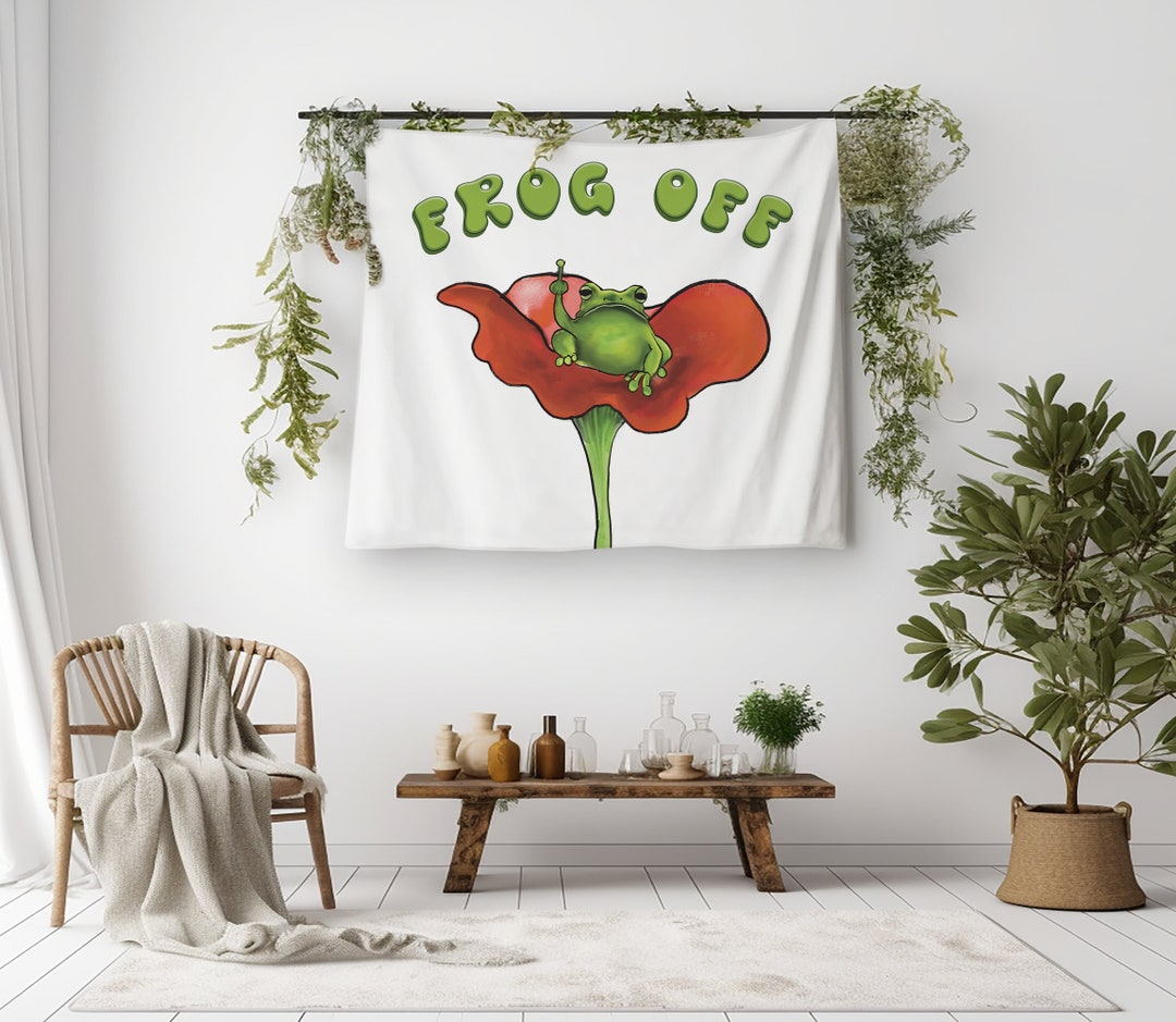 Funny Grumpy Frog Toad Tapestry, Frog off Toad Tapestry, Hilarious NSFW ...