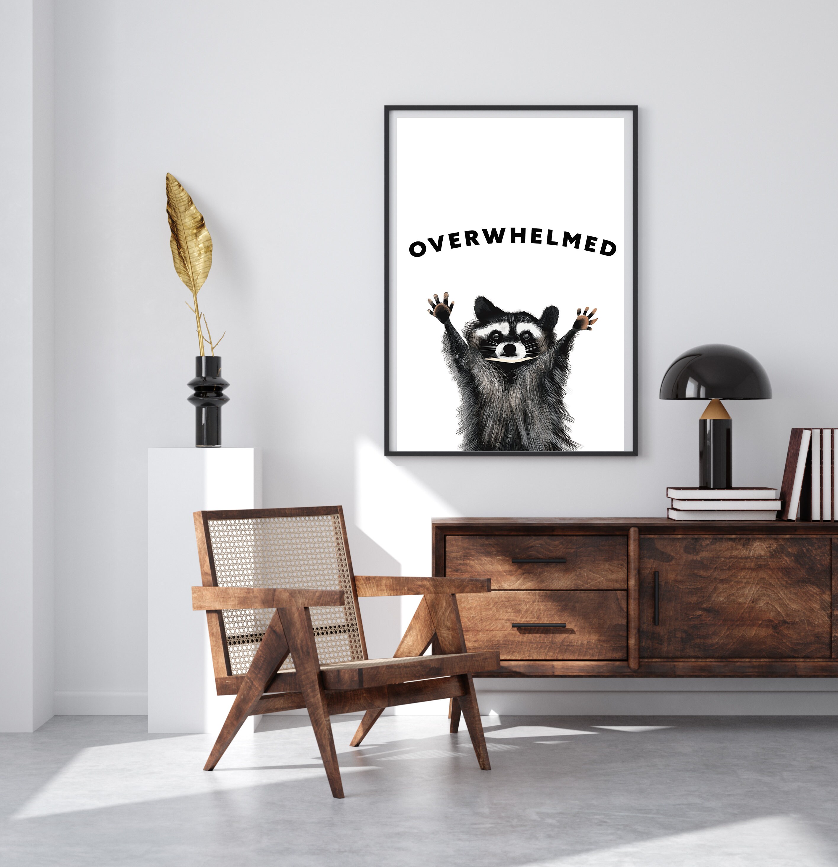 Funny Cute Raccoon Hands Poster, Raccoon Adorable Illustration, Funny ...