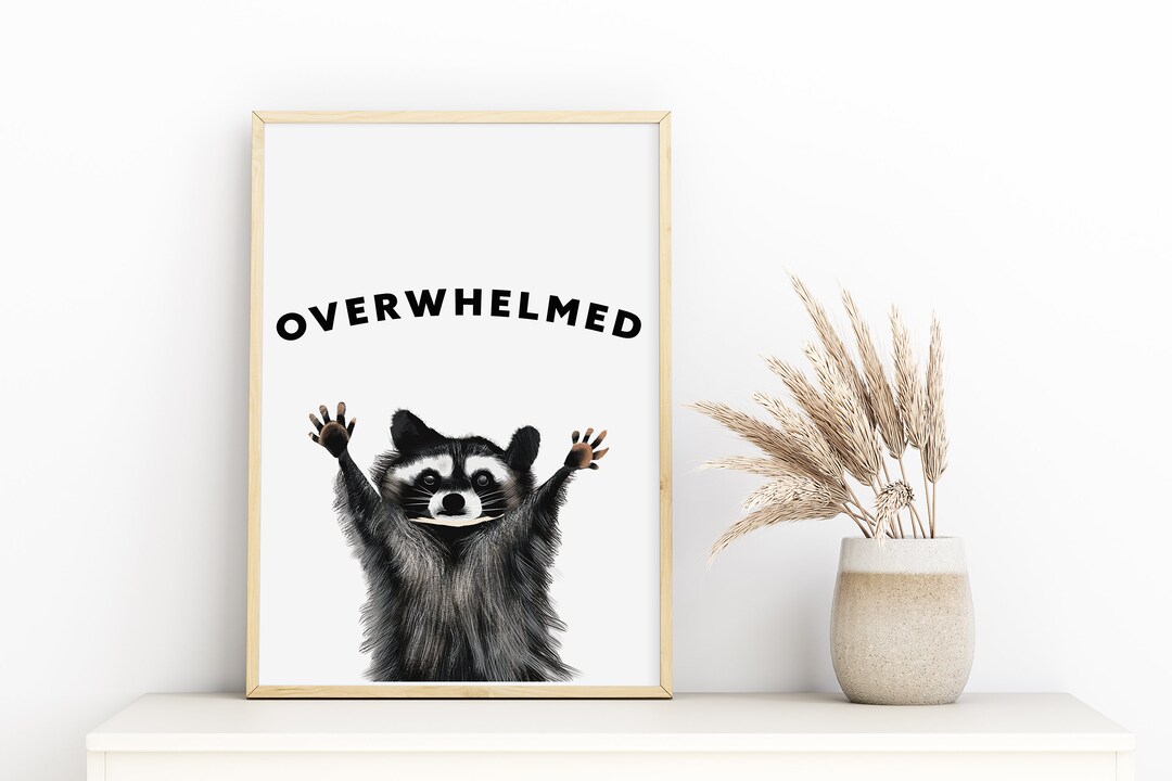 Funny Cute Raccoon Hands Poster, Raccoon Adorable Illustration, Funny ...