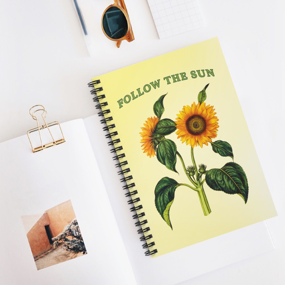 Follow the Sun Sunflower Journal, Gratitude Journal Cute Pretty Flower ...