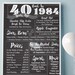 1984 40 Years Ago Chalkboard Poster - Etsy
