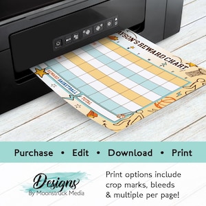 Printable Basketball Reward & Behavior Chart for Kids | Editable Chore ...