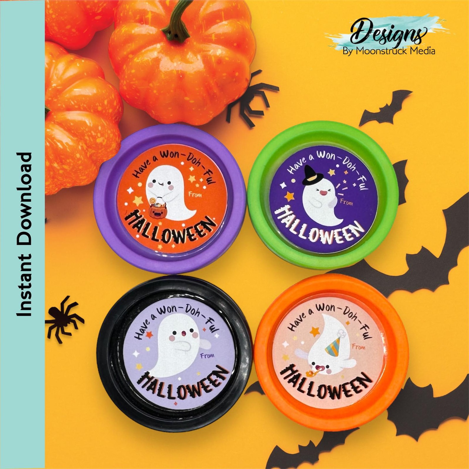 Halloween Ghost Play-doh Labels | Won-doh-ful Halloween Stickers ...