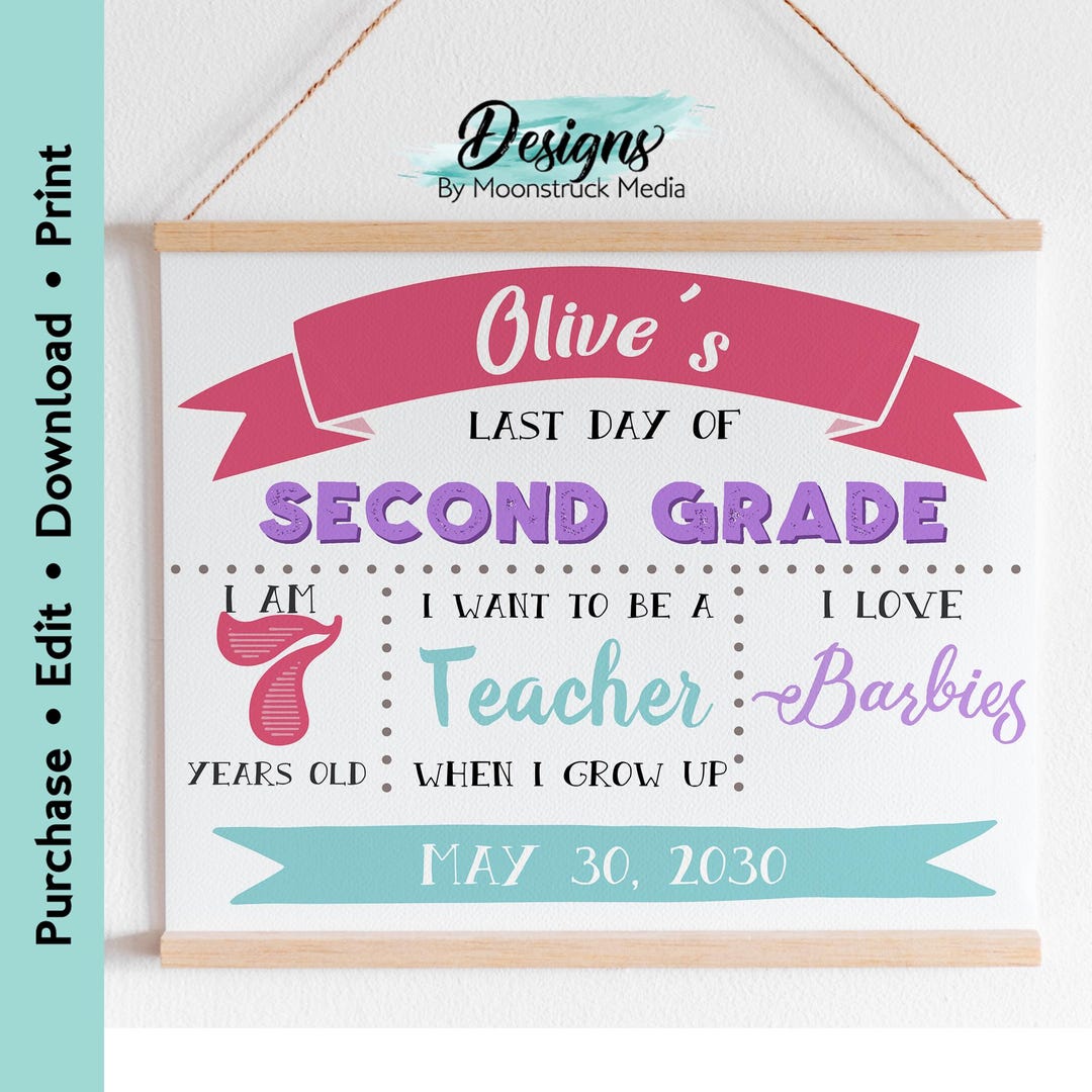 Editable Last Day of School Sign Printable | Chalkboard Style School ...