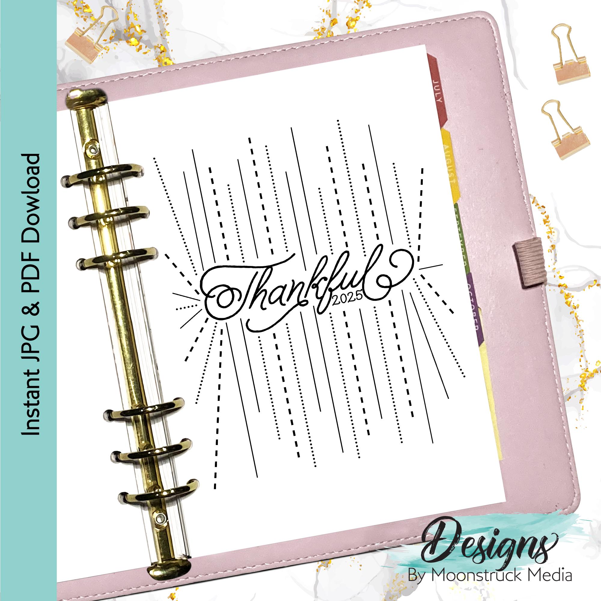 Thankful Mood Tracker Printable | Gratitude Journal Page to Color ...
