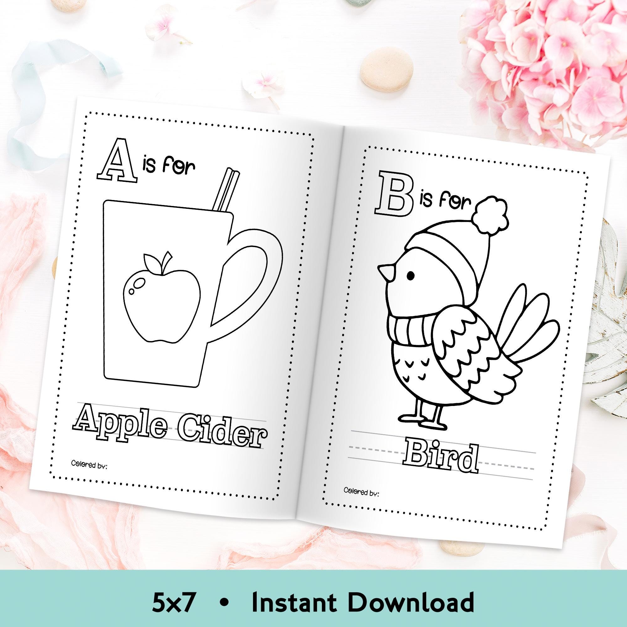 Winter Baby ABC Coloring Book Printable | A-Z Winter Alphabet Activity ...
