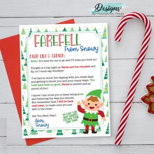 Elf Arrival & Goodbye Letter Printable | Christmas Elf Notes for Kids ...