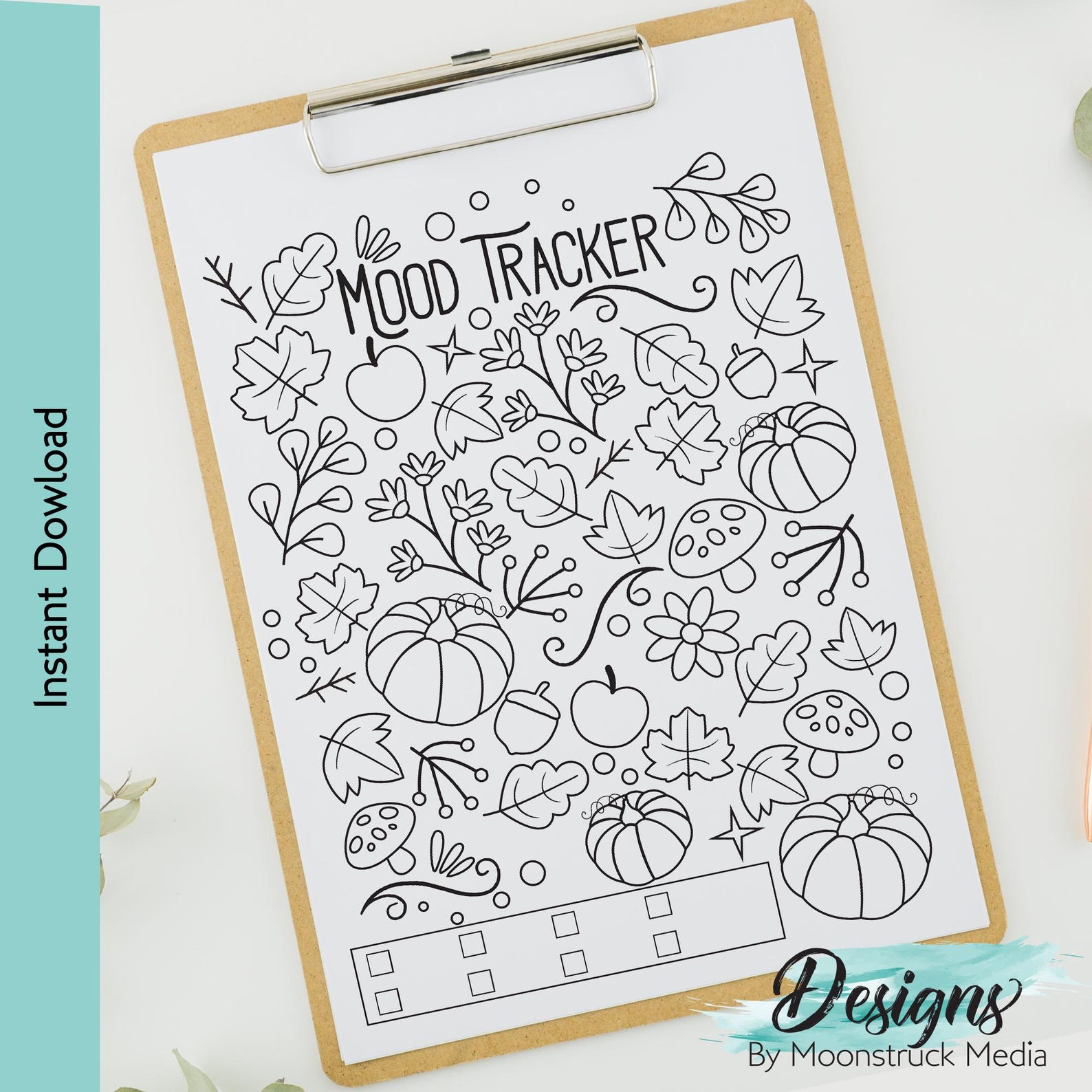 Autumn Mood Tracker Printable | Fall Bullet Journal Planner Insert ...