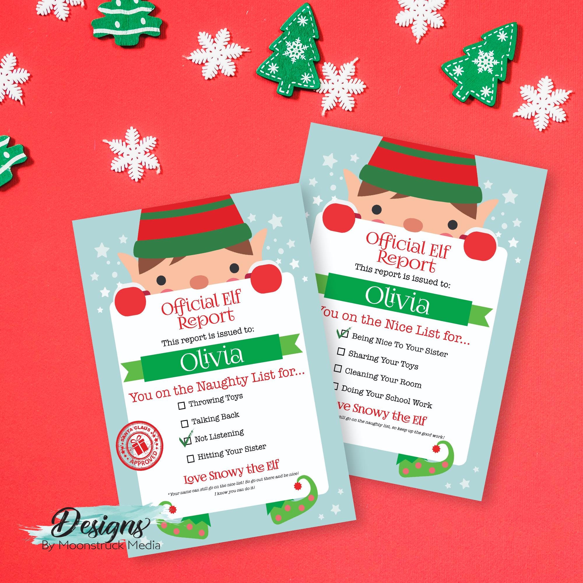 Editable Elf Report Card Template | Naughty or Nice Corjl Printable ...