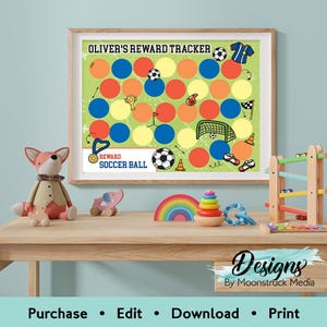 Printable Soccer Reward & Chore Chart for Kids | Daily Task Tracker ...