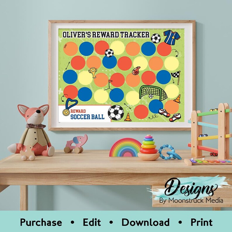 Printable Soccer Reward & Chore Chart for Kids | Daily Task Tracker ...