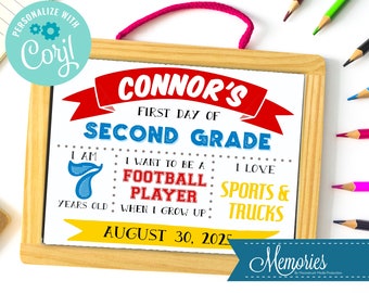 Minimalist First Day of School Sign, Editable 1st Day Prop, Back to ...