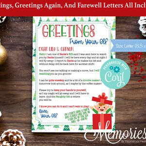 Christmas Elf Arrival Letter and Farewell Letter, Elf Welcome Letter ...