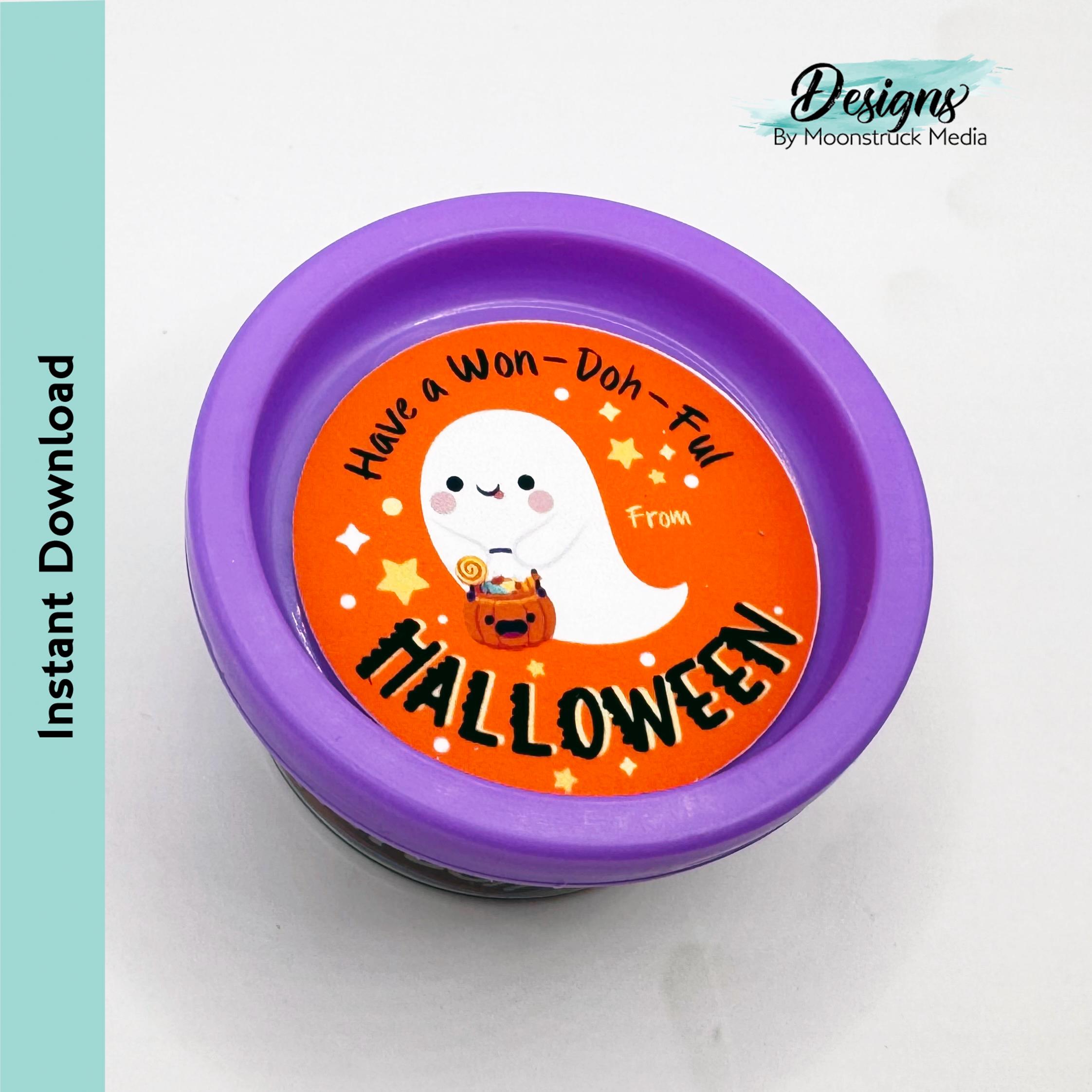 Halloween Ghost Play-doh Labels | Won-doh-ful Halloween Stickers ...