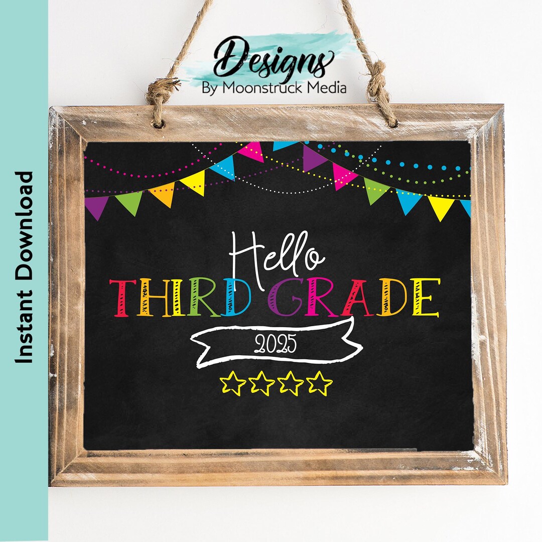 First Day of Third Grade Sign Printable | Back to School Photo Prop for ...