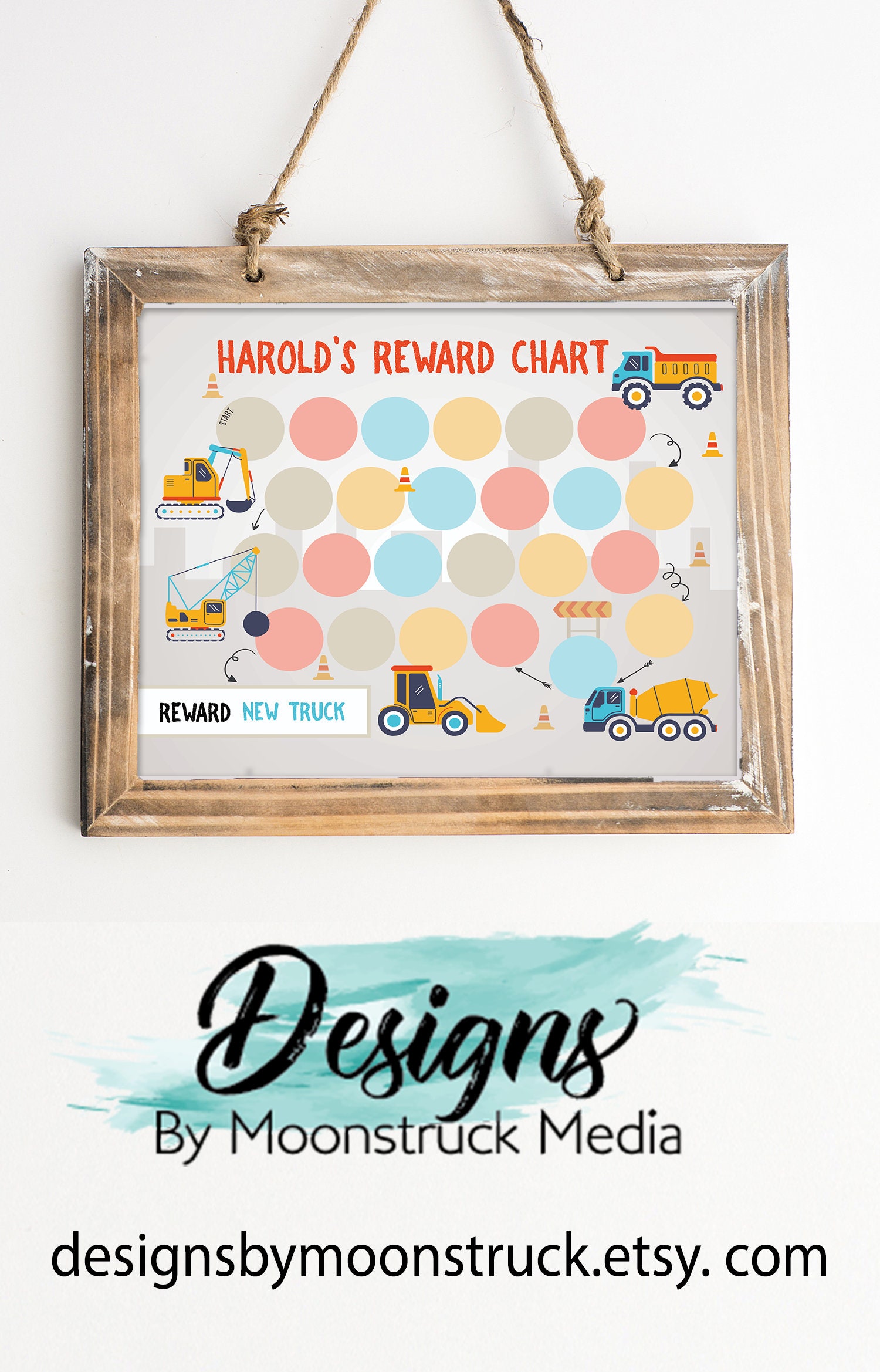 Editable Construction Reward Chart for Kids | Potty Training, Behavior ...