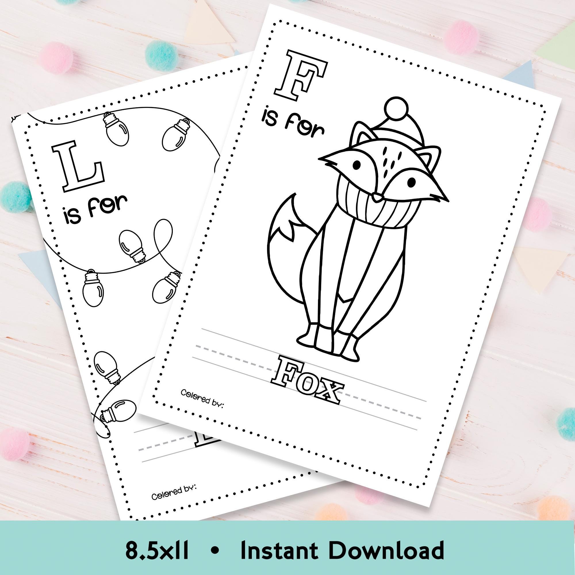 Winter ABC Coloring Book Printable | Baby Shower Activity or Classroom ...
