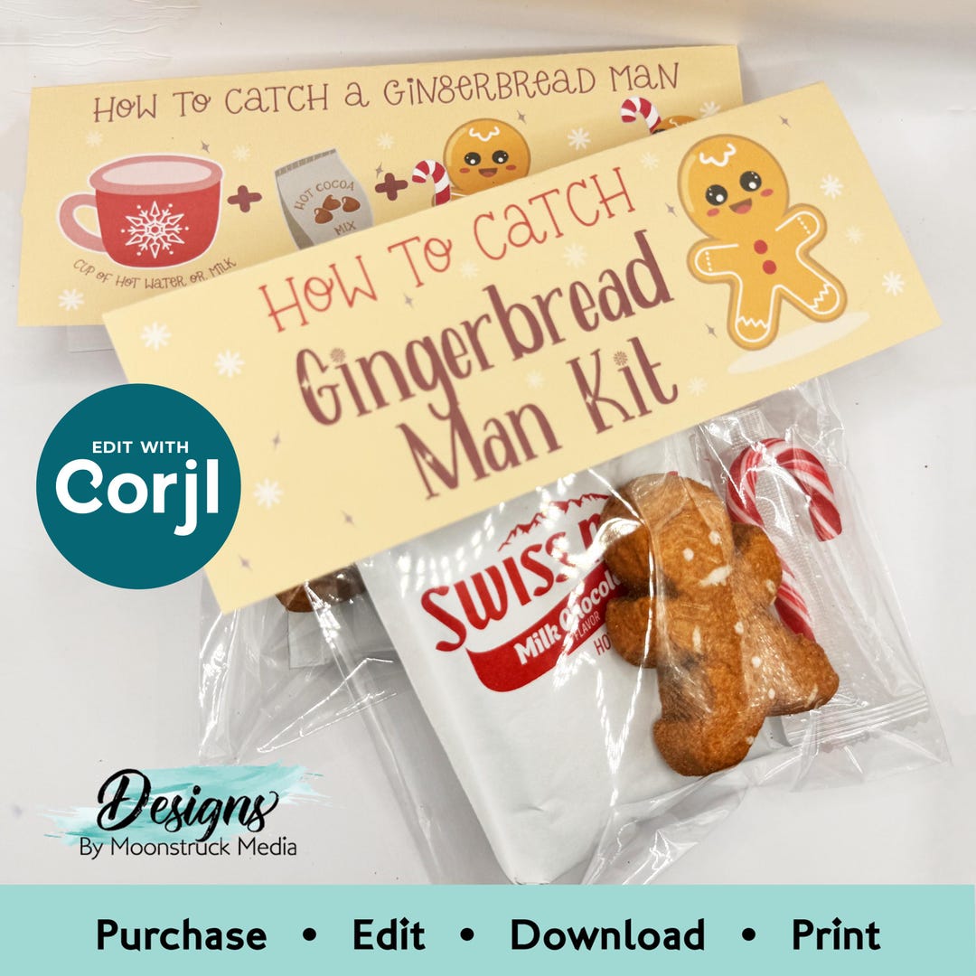 Gingerbread Peep Cocoa Kit Label Printable | Christmas Hot Cocoa Tag ...