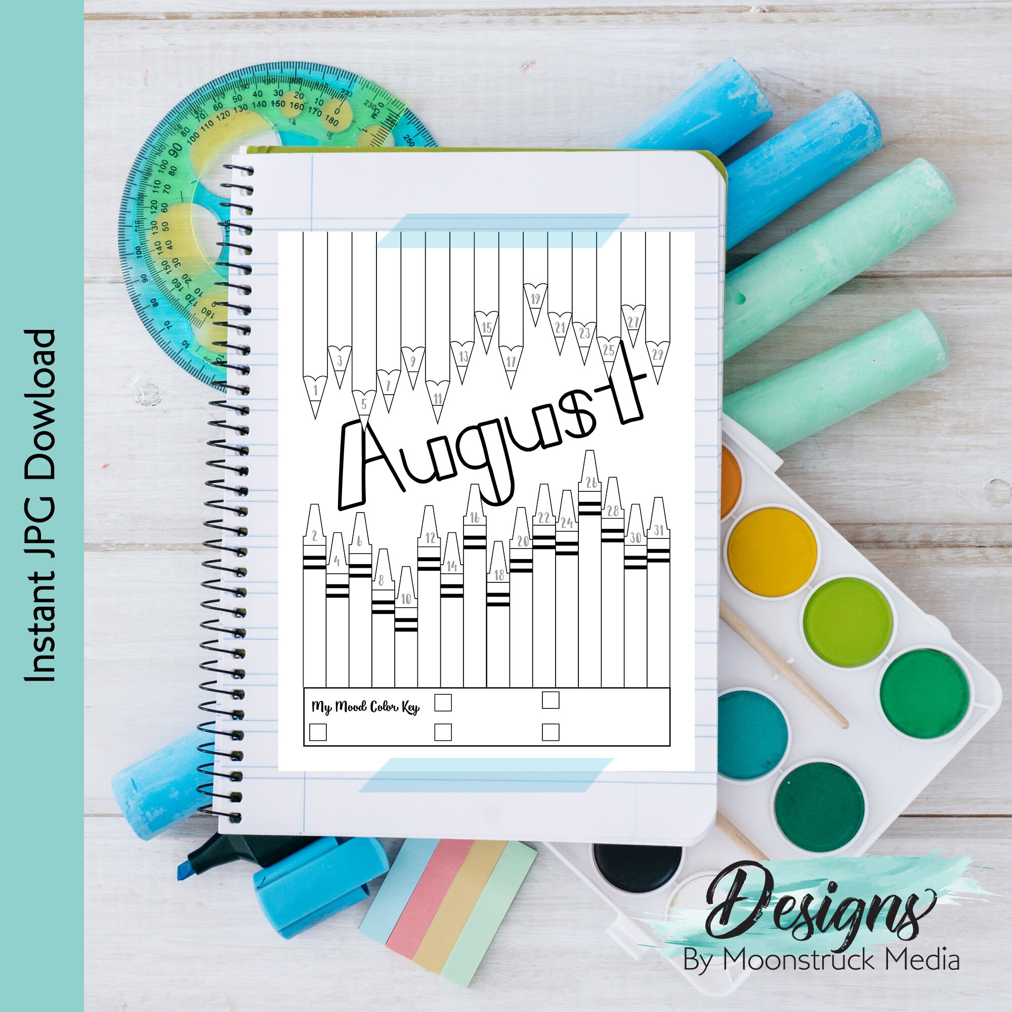 August Mood Tracker Printable | Back to School Bullet Journal ...