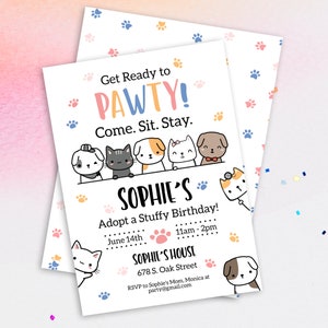 Pet Adoption Invite, Pet Party Invitation, Pawty Birthday Party, Pet ...