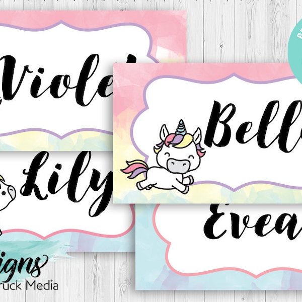 Unicorn Name Tag - Etsy