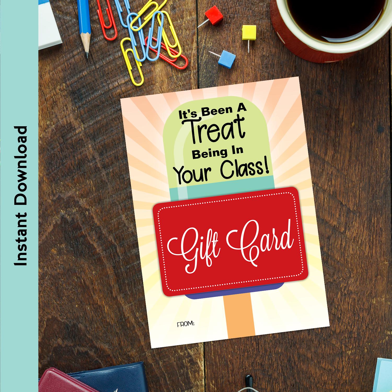 It's Been a Treat Teacher Gift | Popsicle Gift Card Holder | End of ...
