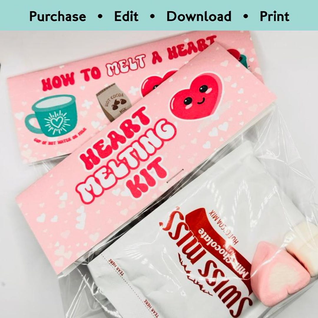 Customizable Hot Cocoa Kit Label | Valentine’s Day Cocoa Tag | DIY Hot ...