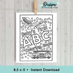 Baby Boy Alphabet Coloring Book Printable | Letter - A to Z Vehicle ...