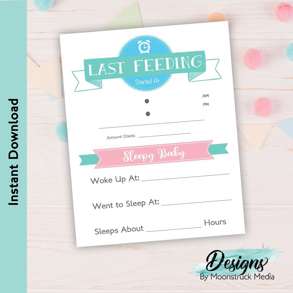 Baby Feeding and Sleeping Log Printable | Newborn Tracker Sheet | Last ...