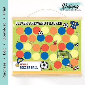 Printable Soccer Reward & Chore Chart for Kids | Daily Task Tracker ...