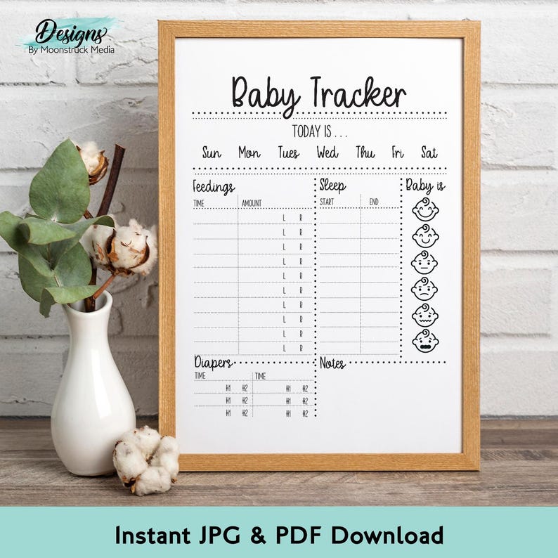 Baby Feeding and Sleep Tracker Printable | Breastfeeding and Diaper Log ...