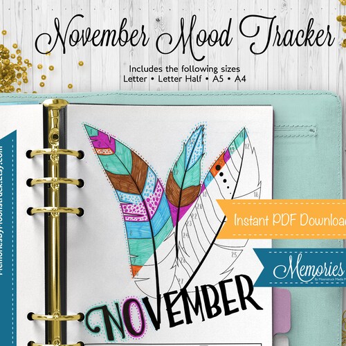 Mood Tracker Mood Tracker Planner Mood Journal Printable | Etsy