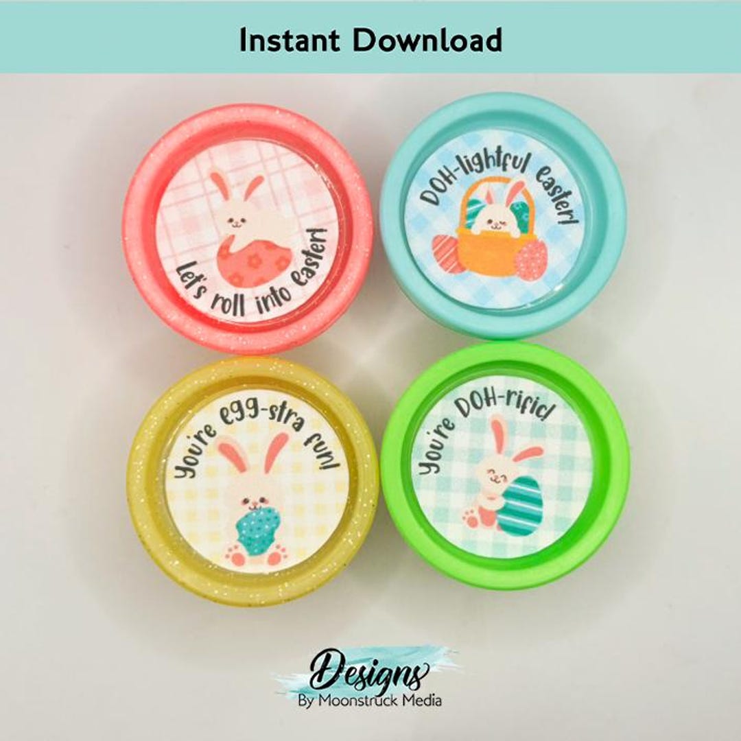 Easter Playdough Topper Printable | Bunny Party Favor | Classroom Treat ...