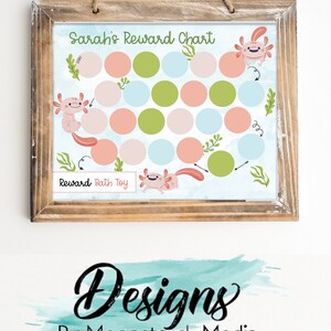 Editable Axolotl Reward Chart for Kids | Printable Checklist Tracker ...