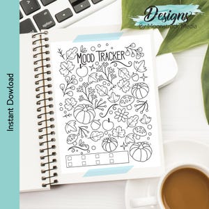 Autumn Mood Tracker Printable | Fall Bullet Journal Planner Insert ...