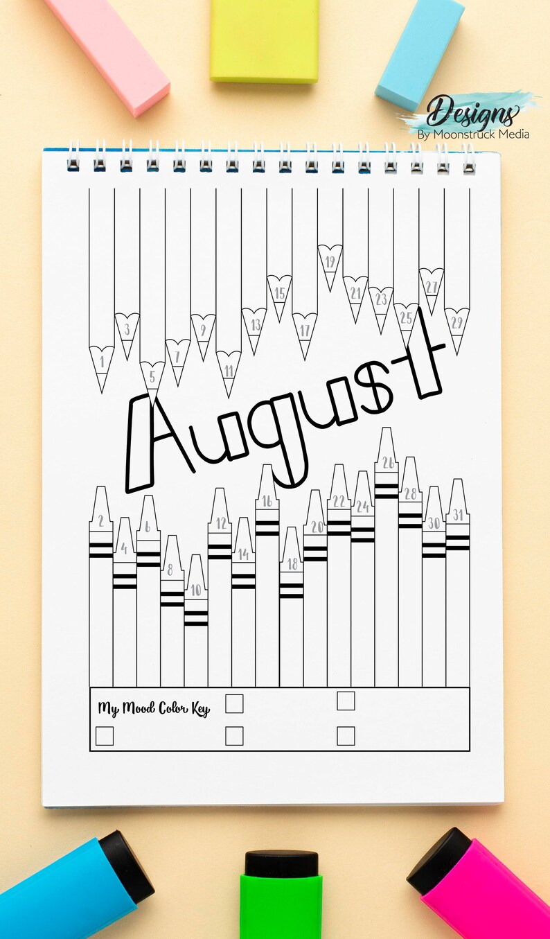 August Mood Tracker Printable | Back to School Monthly Mood Tracker ...