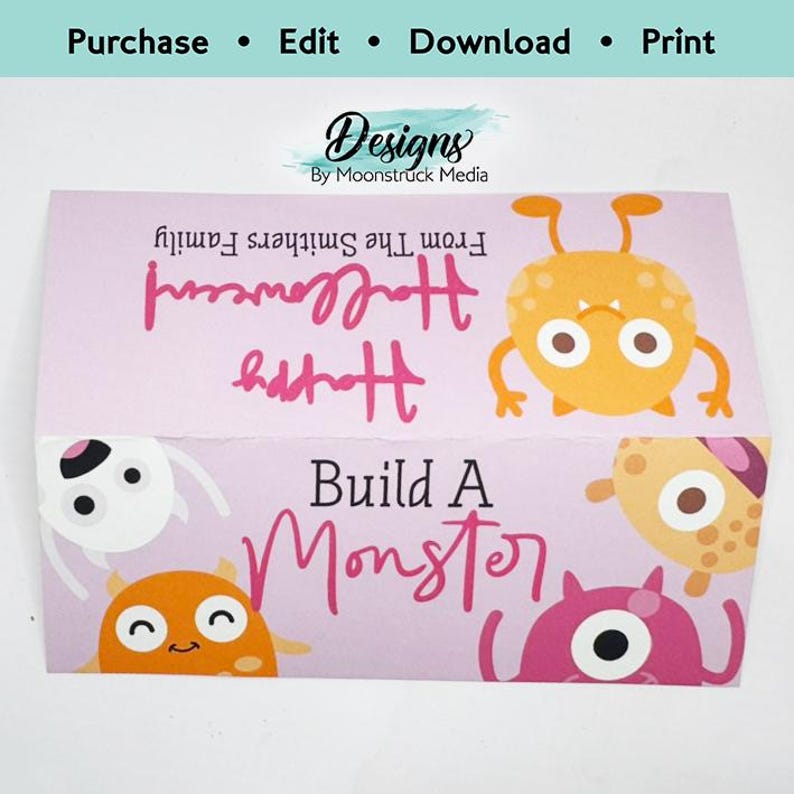 Make Your Own Monster Kit Tag | Personalized Halloween Favor Label ...