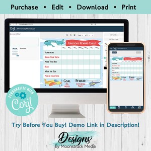 Editable Airplane Reward Chart Printable | Kids Travel or Behavior ...