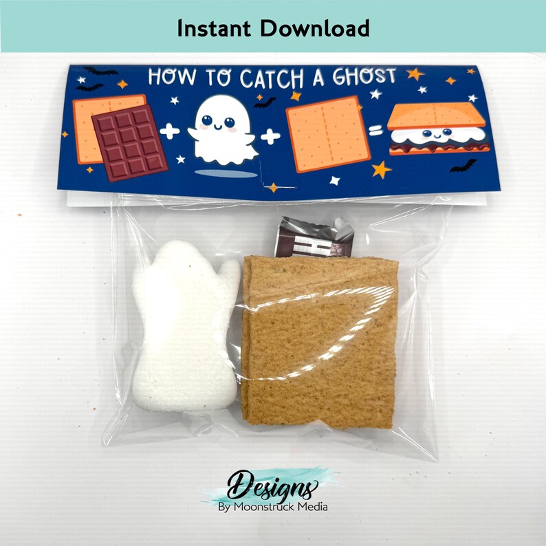 How to Catch a Ghost S’mores Treat Bag Label | Halloween Printable ...