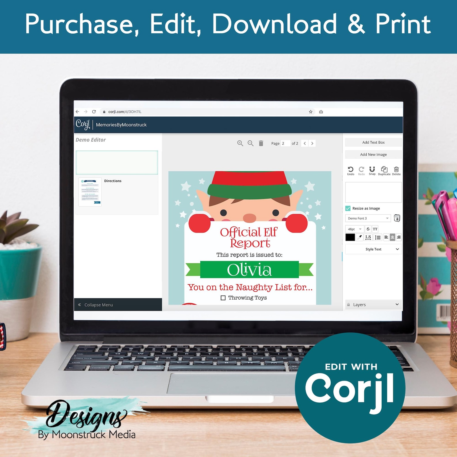 Editable Elf Report Card Template | Naughty or Nice Corjl Printable ...